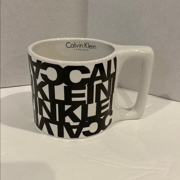 Calvin Klein | Dining | Calvin Klein Black And White Lettered Logo Mug ...